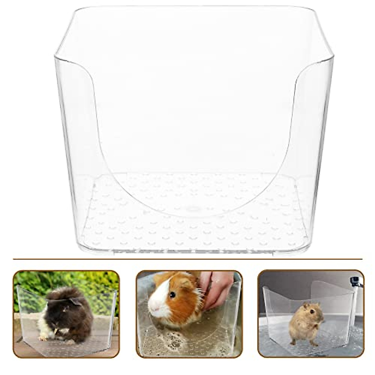 Ipetboom Hedgehog Supplies Hamster Sand Bath Box Acrylic Clear Hamsters Sand Bath Shower Toilet Square Digging Sand Container for Mice Hedgehog Squirrel Gerbils Hamster Accessories