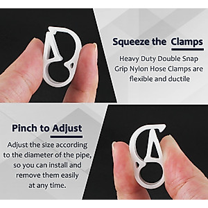 Rierdge 6 Pcs Plastic Tubing Clamps Adjustable Tube Clamp 0.236-0.472 Inch, 6-12 mm Flow Control Hose Clamp Tube Laboratory Pinch Valve Syphon Pipe Clamp (White)