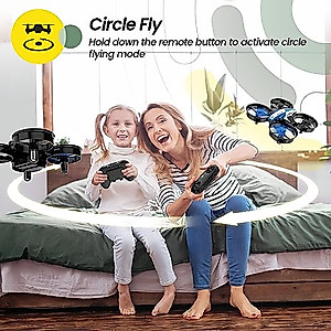 Holy Stone Mini Drone for Kids and Beginners RC Nano Quadcopter Indoor Small Helicopter Plane with Auto Hovering, 3D Flip, Headless Mode and 3 Batteries, Great Gift Toy for Boys and Girls, Blue