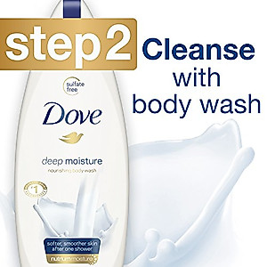 Dove Body Wash and Body Polish, Exfoliate and Deep Moisture 3 count