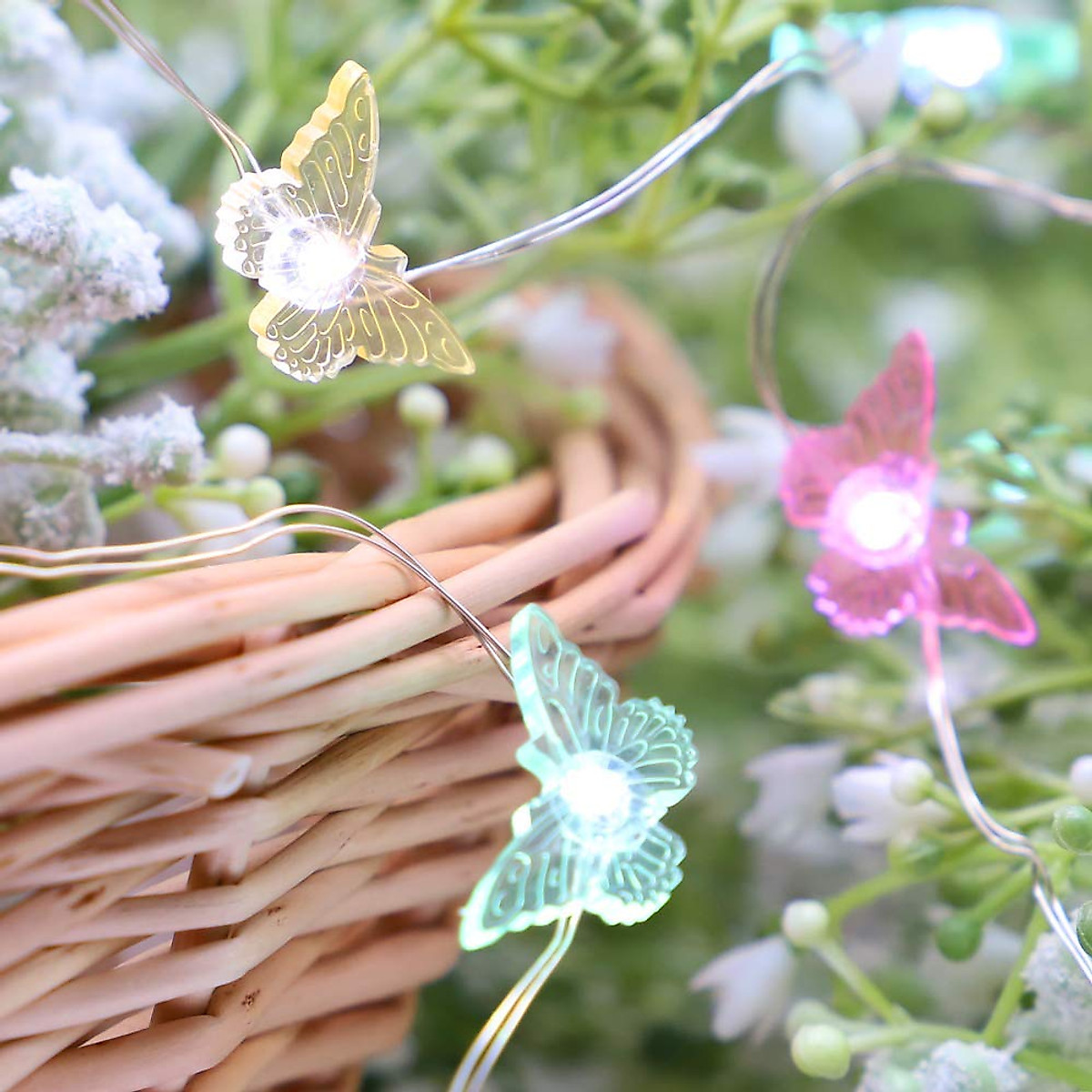 MIYA LIFE Butterfly String Lights LED Butterfly Lamp with Remote Butterfly Lights for Bedroom Elegant Butterfly Decor Hanging Lights for Bedroom