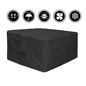 J&C Outdoor Patio Table Cover 420D Patio Furniture Covers Outdoor Furniture Cover Waterproof UV Resistant Gray for Furniture Set (46x46x29in)