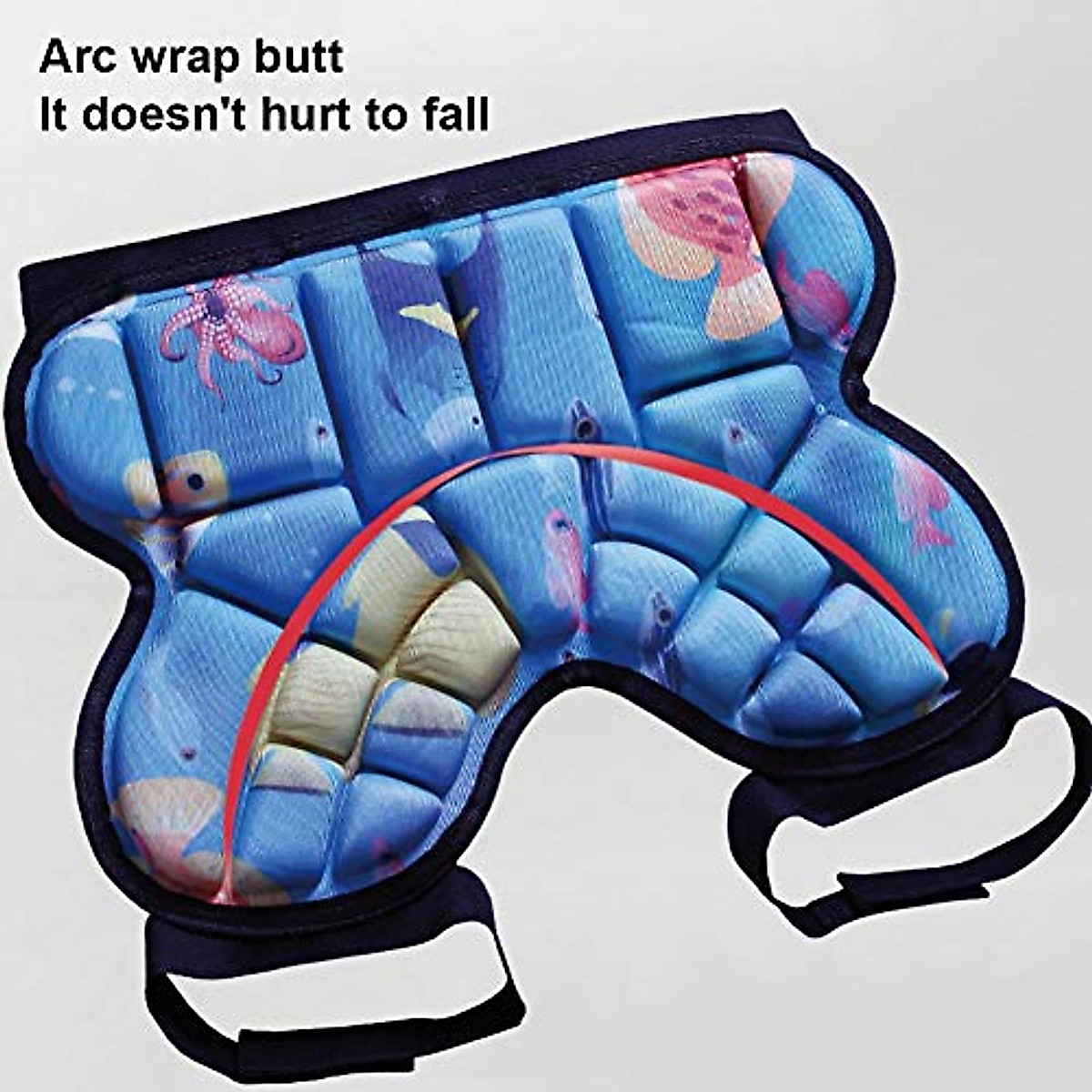 Kids Hip Protection Thickened Sports Shorts Skating Butt Pads Protectors for Children Skating Protective Gear Scooter Ski Butt Pad Adjustable Hip Protection Red