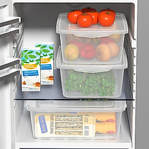 DynkoNA 4 Pack Clear Plastic Latch Box, 14 Quart Storage Containers Bins with Lids