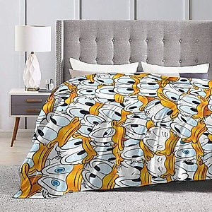 Funny Don.ald Duck Throw Blankets Fleece Blanket Super Soft Plush Throw Blanket 50"X40" Cozy Fuzzy Bed Blankets Microfiber Flannel Blankets for Couch, Bed, Sofa