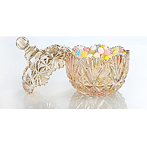 SOCOSY Royal Embossed Glass Candy Jar with Lid Jewelry Box Wedding Candy Buffet Jar Kitchen Storage Jar