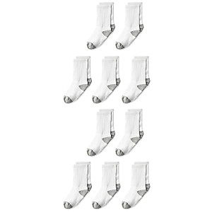 The Children's Place Boys' Toddler Crew Socks 10-Pack, White, 3T