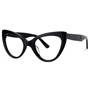 Zeelool Women's Stylish Cat Eye Glasses Frame with Clear Lens Claudette ZOA01968-01 Black