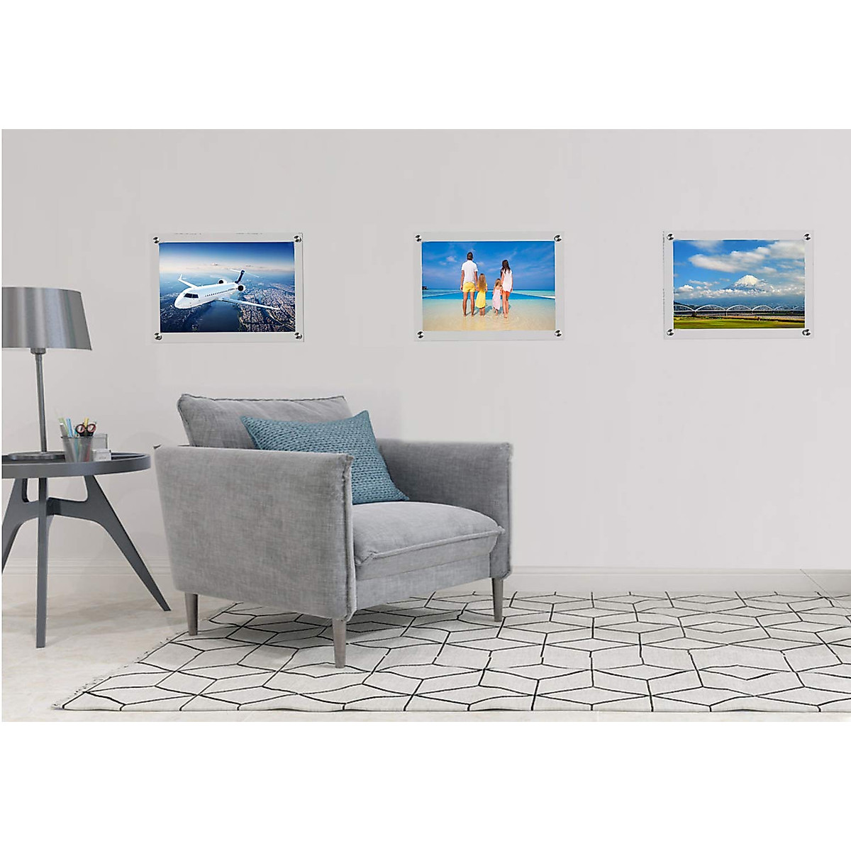 Meetu Acrylic 11x14 Frame -Inner 10x12 Picture Frame -Wall Mount Photo Frame Use As Family Picture Frame, Baby Photo Frame, Document Frame, Art Frames -Create Supper Clear Floating Look