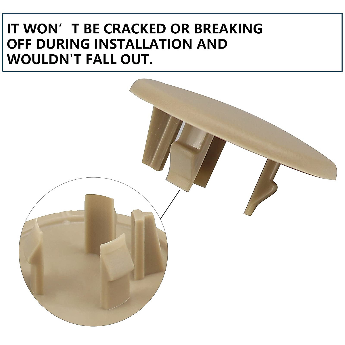 Sikawai 15279689 Armrest Cover Cap for 2007-2019 Che-vy Tahoe Suburban Yukon Cadillac Escalade Replace 15279690 15279691 Left or Right Rear Bucket Seat Arm Rest Snap Handle Trim Bolt - 2 Pack Khaki