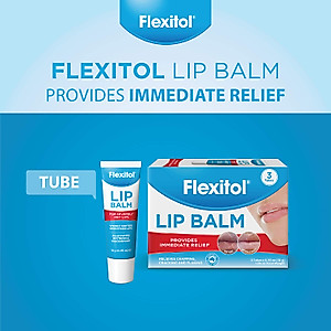 Flexitol Lip Balm, 0.35 Ounce Tube, Cream White, 3 Count (Pack of 1)