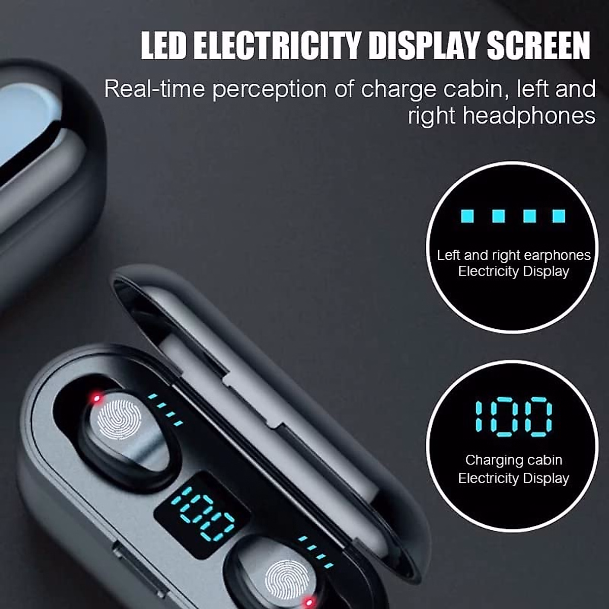 in-Ear Headphones, Smart Power Bank, Earbuds, True Bluetooth Wireless Earbuds, TWS, V5.0, IPX7 Waterproof Soft Touch Earbuds