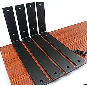 8 Pack - L11" x H 6" x W 1.5", 5mm Thick Rustic Shelf Bracket, Iron Shelf Brackets, Metal Shelf Bracket, Industrial Shelf Bracket, Modern Shelf Bracket, Decorative Shelving, Shelf Supports with Screws