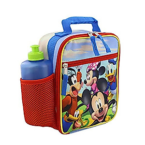Disney Mickey Mouse Boys Girls Toddler Soft Insulated School Lunch Box (One Size, Red/Blue)