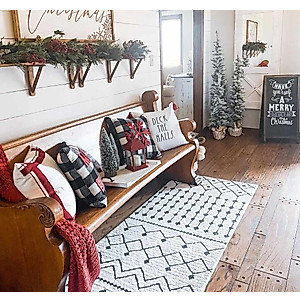 Hauteloom Ringwood 8' 10" x 12' Moroccan Farmhouse Shag - Black, Charcoal, White Bohemian Area Rug - Rectangle - Polypropylene and Polyester Blend