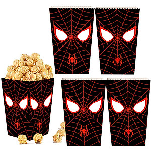 20PCS Spidey Party Favor Miles Morales Popcorn Boxes Spiderman Goodie Boxes for Spidey And His Amazing Friends Party Supplies