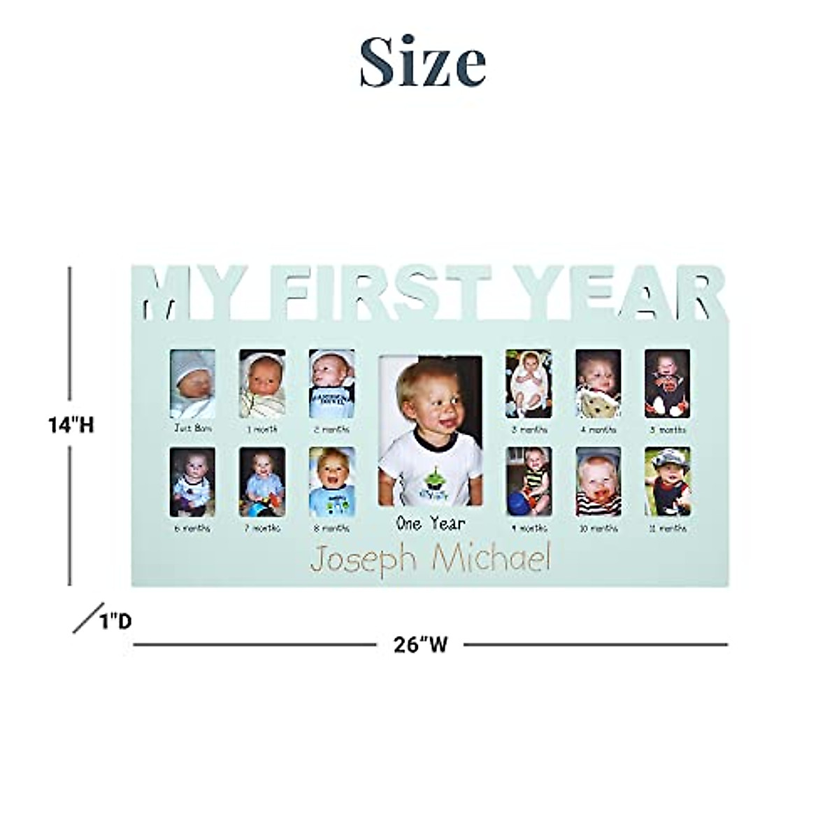 Let's Make Memories Personalized Baby's First 12 Months Photo Frame- New Parents- Newborn- Nursery - Pink