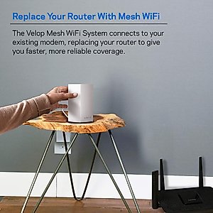 Linksys WHW0102 Velop Whole Home Smart Mesh Wi-Fi System with 2-Port Gigabit Ethernet 2 Pack, White (Renewed)