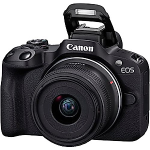Canon EOS R50 4K Video Mirrorless Camera with RF-S 18-45mm f/4.5-6.3 is STM Lens and 20 Essential Accessories for Content Creators (Renewed), Black