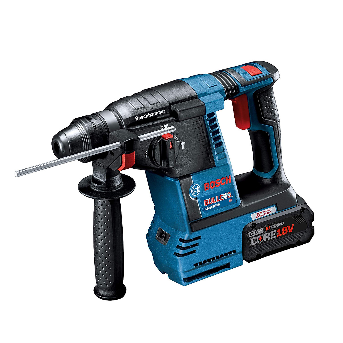 Bosch GBH18V-26K24A 18V Brushless SDS-plus Bulldog 1 In. Rotary Hammer Kit with Bosch GWS18V-45 18V 4-1/2 In. Angle Grinder (Bare Tool)