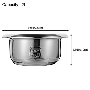 Gadpiparty Rice cooker liner electric cooker insert power cooker insert liner rice cooker accessories stainless rice cooker electric cooker supplies pots and pans indoor Stainless steel