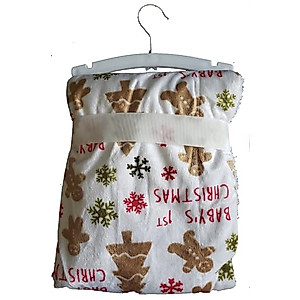 Thro Micromink Decorative Christmas Baby Throw Blanket, 30" x 40" (Ginny Gingerbread Man)