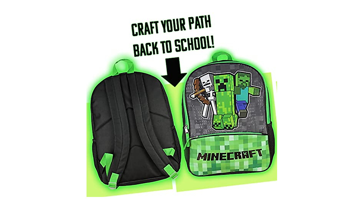 Bioworld Minecraft Shimmer Pixel Backpack - 16"