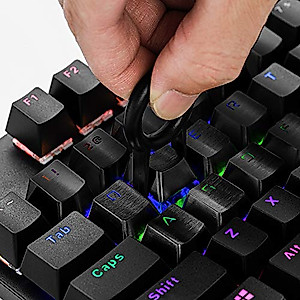 Qupei Metal Keycaps (WASDQREF+DIR.) for FPS & MOBA, OEM Mechanical Keyboard Keycaps Kit 60% Keycaps for Cherry MX Switches Gaming Keyboard Keycaps (Black)