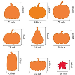 40Pcs Halloween Foam Pumpkin Craft Kit Decorations with Foam Fall Maple Leaves Rhinestone Stickers for Halloween Thanksgiving Kids Art Crafts Decorations