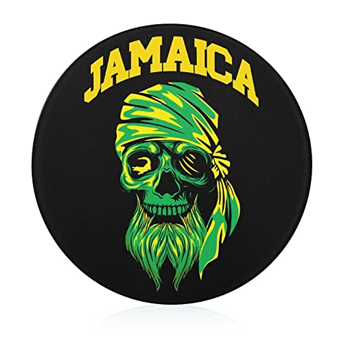 Flag of Jamaica Printed Round Cutting Board Glass Chopping Blocks Mats Food Tray for Home Kitchen Decoration