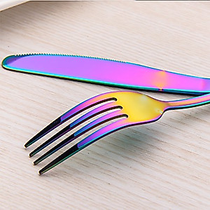 Berglander Flatware Set 20 Piece, Stainless Steel With Titanium Colorful Plated, Multicolor Flatware Set, Silverware, Rainbow Color Cutlery Set Service For 4