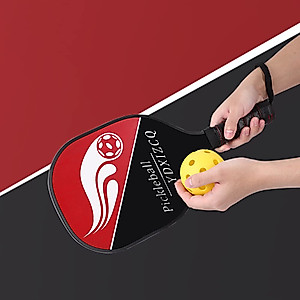 YDXIZCQ Pickleball Paddles, Pickleball Set 4 Paddles with 6 Balls and 1 Carry Bag, 7-ply Basswood Wood Pickleball Paddles, Safe Edge Guard, Wooden Pickleball Paddle