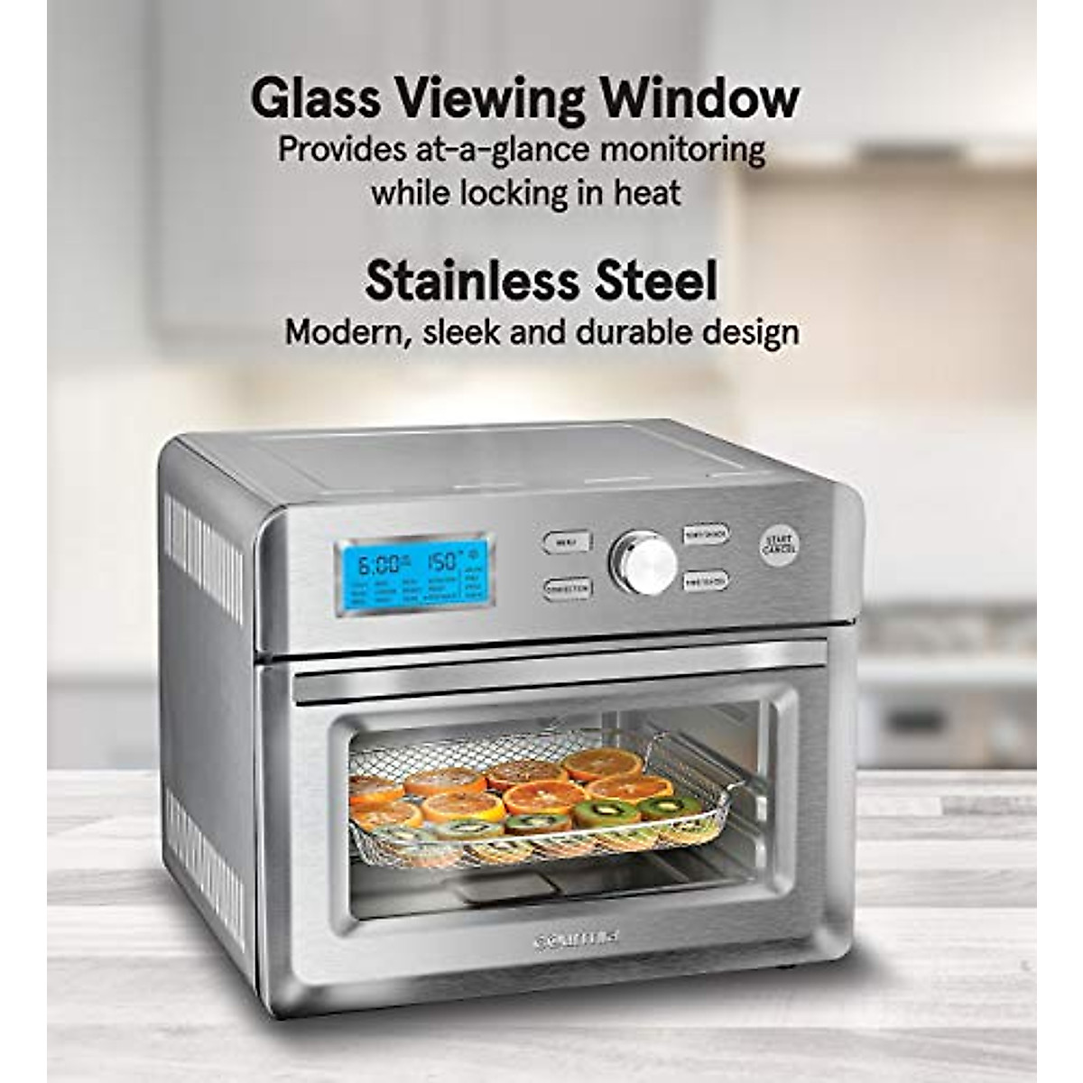 Gourmia GTF7600 16-in-1 Multi-function, Digital Stainless Steel Air Fryer Oven - 17 Cooking Presets