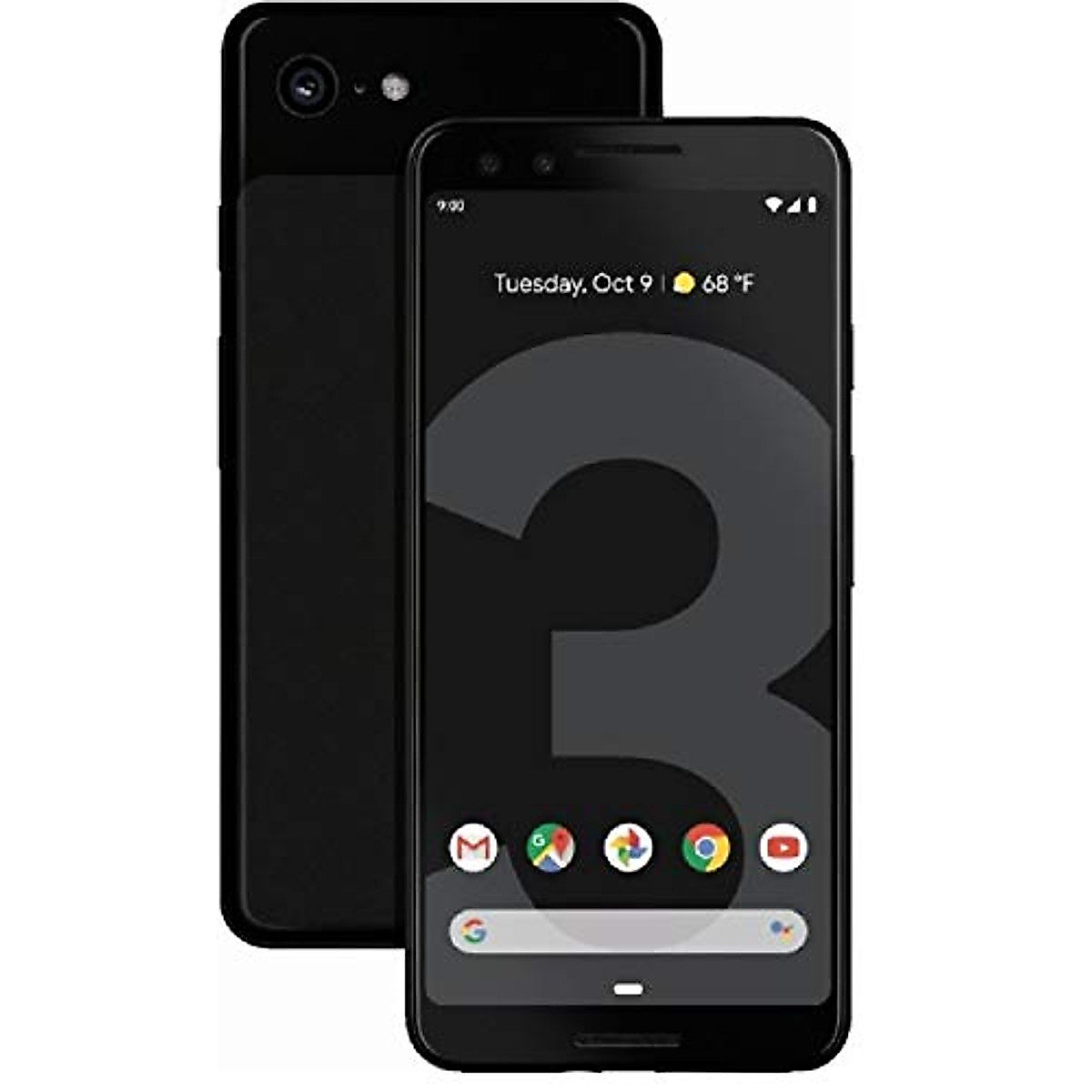 Pixel Phone 3-128GB - US Warranty - Just Black - (Renewed)