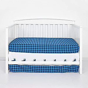 KIDDOS 3-Piece Baby Crib Bedding Set for Boys| Luxury Microfiber |Baby Crib Bedding Sets Include Comforter, Crib Sheet and Bed Skirt | (Wild Blue)