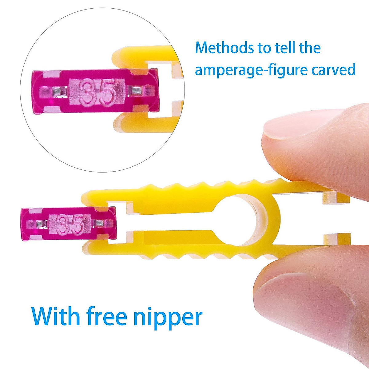 Kodobo 100 Pack Auto Fuses 2 AMP APM/ATM 32V Mini Blade Style Fuses 2A Short Circuit Protection Car Fuse - 100Pack