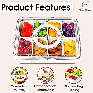 Big Snackle Box Charcuterie Container - Food Grade Portable Snack Box for Travel, Beach, and Car - Snack Shield Lock, Snap-On Tray, and Snack Storage for Charcuterie and More.