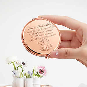 KEYCHIN Beauty Fairy Movie Pocket Mirror Princess Fans Gifts Always Remember You are Braver Stronger Smarter Than You Think Compact Mirror for Women Girls Teenagers (Beauty Mirror-RG)