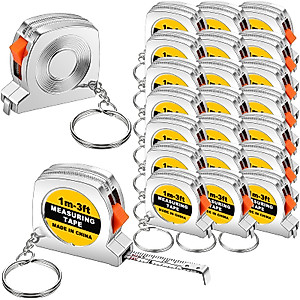 Chumia50 Pieces Keychain Tape Measure Mini Tape Measure Functional Pocket Tape Measure Small Tape Measure Retractable for Adult Kids Construction Affair Birthday Party Favors Goody Bag Stuffers Prizes