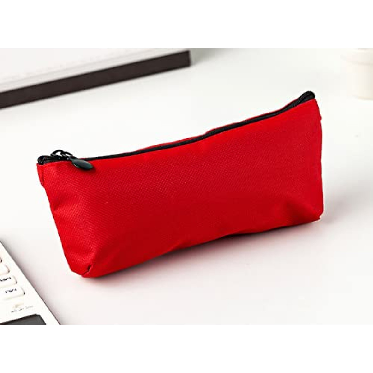 HappyDaily 8 Pack Beautiful Pencil case Pen bag or Cosmatic bag Makeup case or Coin Purse Pouch (Red/Purple/Yellow/Orange/Green/White/Blue/Black)