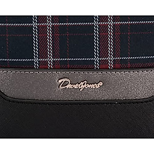 David Jones Women Fashion Checker Bag Everyday Work Travel Backpack (Bordeaux)