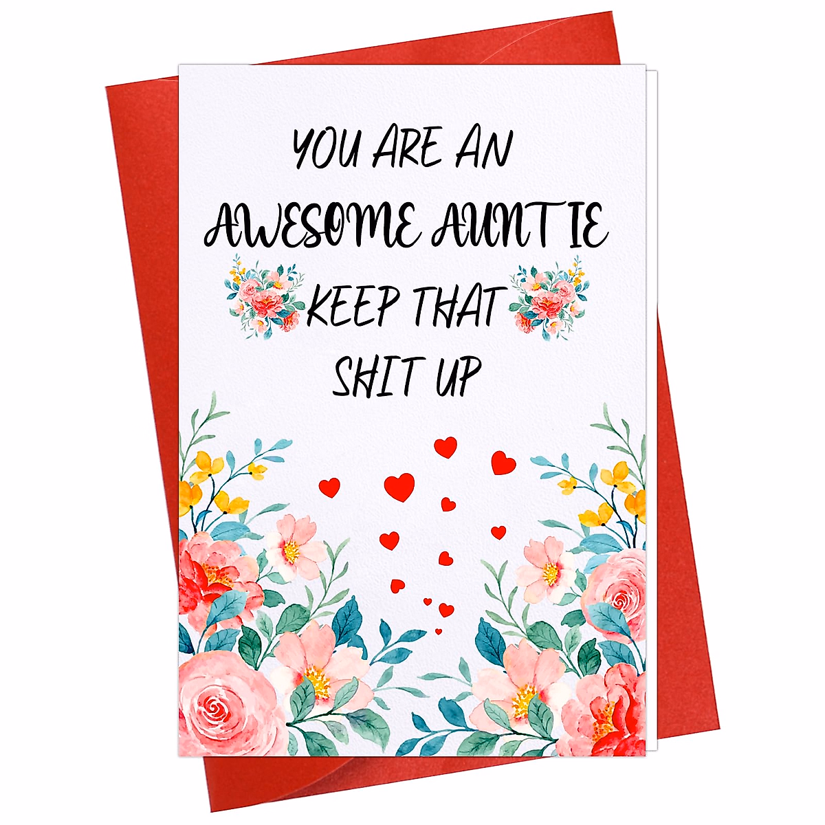 FLYAB Mothers Day Card for Aunt Auntie Funny Aunt Mothers Day Card from Niece Nephew You Are an Awesome Auntie Gift Card Happy Mother's Day Card with Envelope Birthday Gift Cards for Aunt Auntie