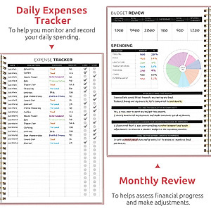 Budget Planner - Monthly Budget Book with Expense Tracker Notebook, Undated Bill Organizer & Finance Planner to Take Control of Your Money, 2024-2025 Account Book to Manage Your Finances-Pink