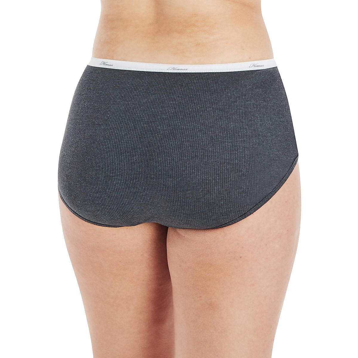 Hanes Women's Ribbed Cotton Brief Underwear 6-Pack, Assorted, 8