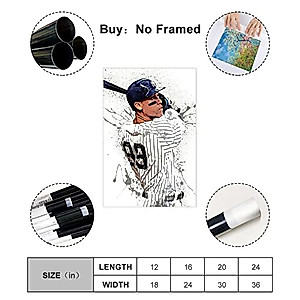 ChicReed Judge Baseball Poster 1 Canvas Wall Art Decor Print Picture Paintings for Living Room Bedroom Decoration Unframe:12x18inch(30x45cm)