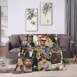 Blanket Theo James Soft and Comfortable Warm Fleece Blanket for Sofa,Office Bed car Camp Couch Cozy Plush Throw Blankets Beach Blankets