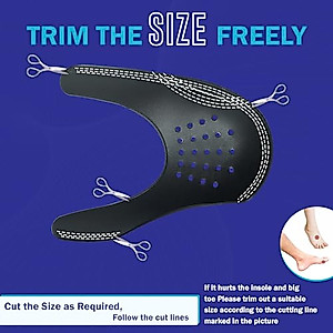 2 Pairs Crease Protectors for Air Force 1 Shoes, Jordan 1, Dunk Low – Sneaker Crease Guard, Anti Crease for Men (US Size 8-12, Black + White)