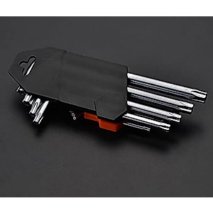 Edward Tools Star Key Wrench Set - Hardened Chrome Steel Screwdriver Set with Organizer Clip - Straight or L - T10 T15 T20 T25 T27 T30 T40 T45 T50 (Short)