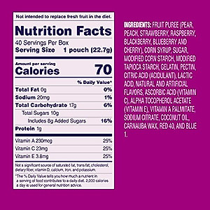 Welch's Fruit Snacks, Berries 'n Cherries, Perfect for School Lunches, Gluten Free, Bulk Pack, Individual Single Serve Bags, 0.8 oz (Pack of 40)