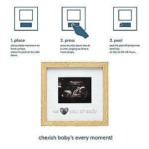 Reece Studio Thumbprint Sonogram Picture Frame, Gender Neutral Baby Keepsake Frame, Family Keepsake, With Included Ink Pad For Mom And Dad's Thumbprints